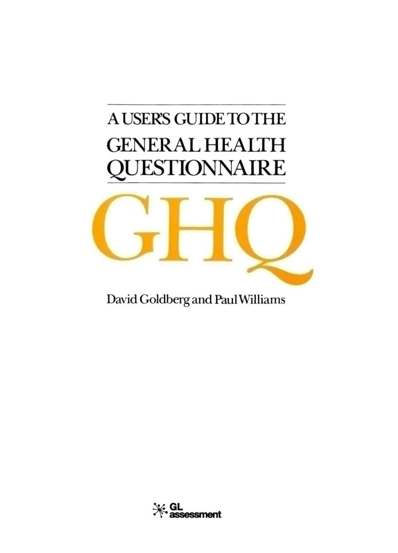 GHQ - General Health Questionnaire | Hogrefe