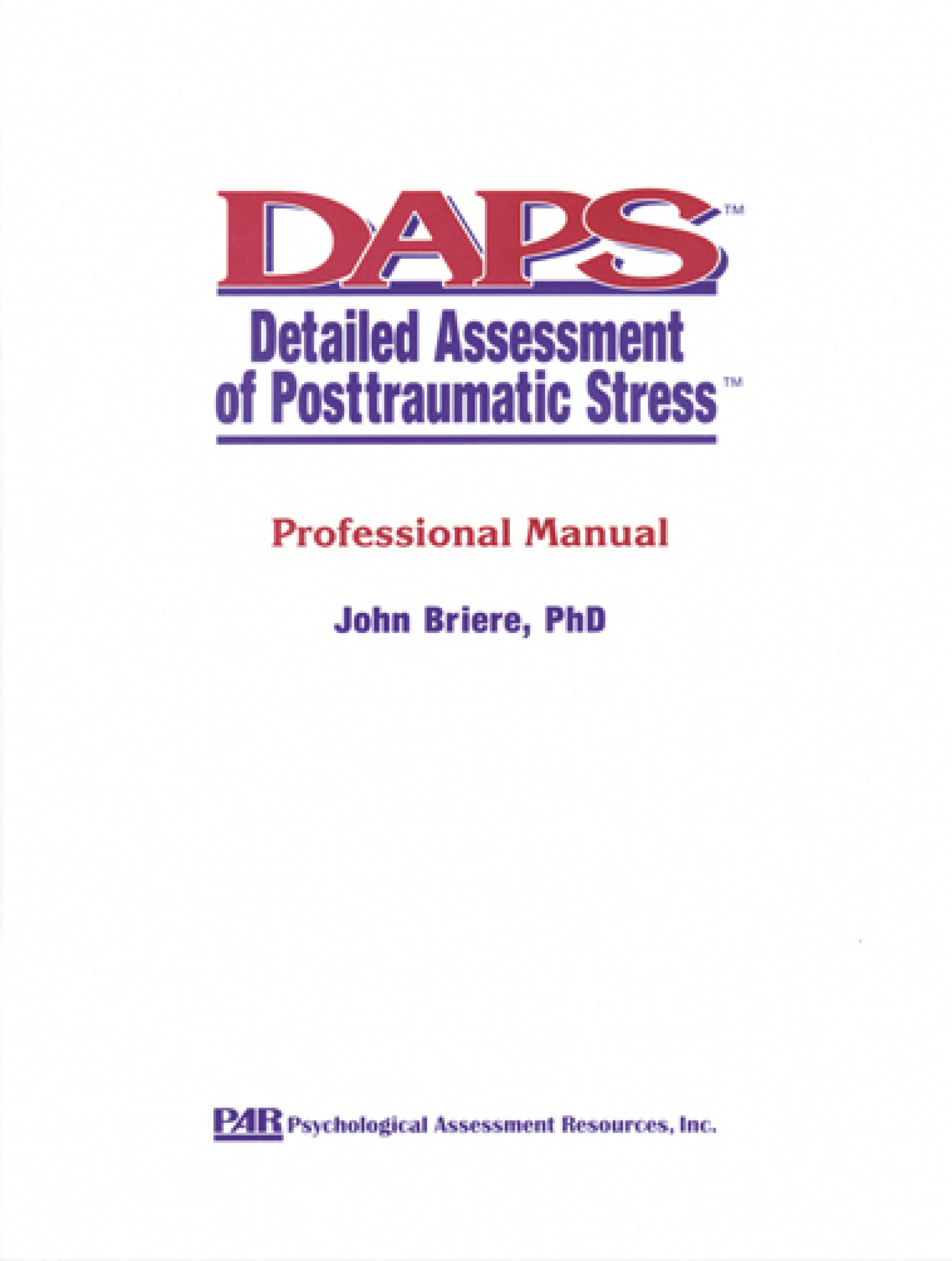 DAPS - Detailed Assessment of Post-traumatic Stress (DAPS) – Hogrefe ...