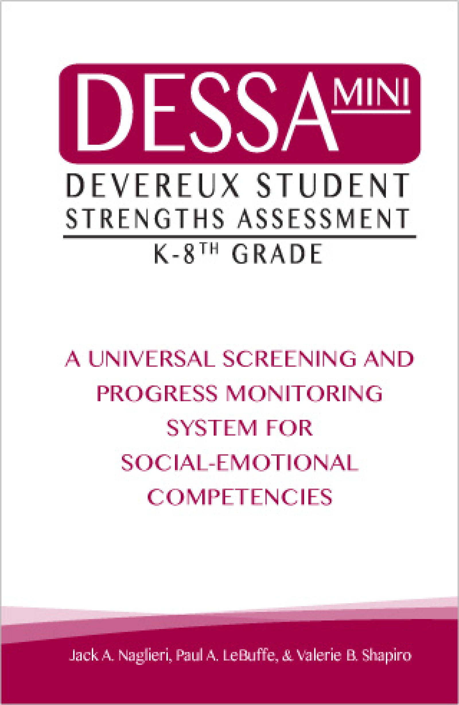 DESSA-MINI - Devereux Student Strengths Assessment-Mini (DESSA-mini ...