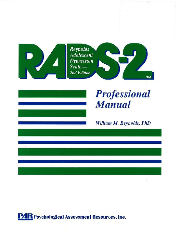 RADS 2 - Reynolds Adolescent Depression Scale, Second Edition (RADS-2 ...