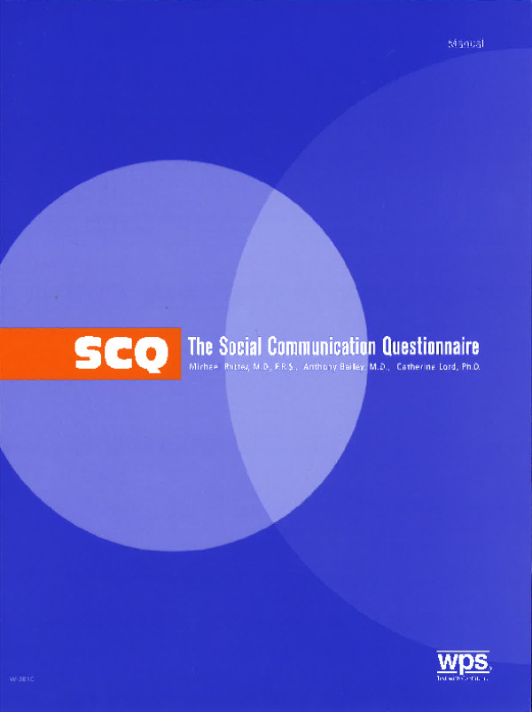 SCQ - Social Communication Questionnaire (SCQ) – Hogrefe - Online ...