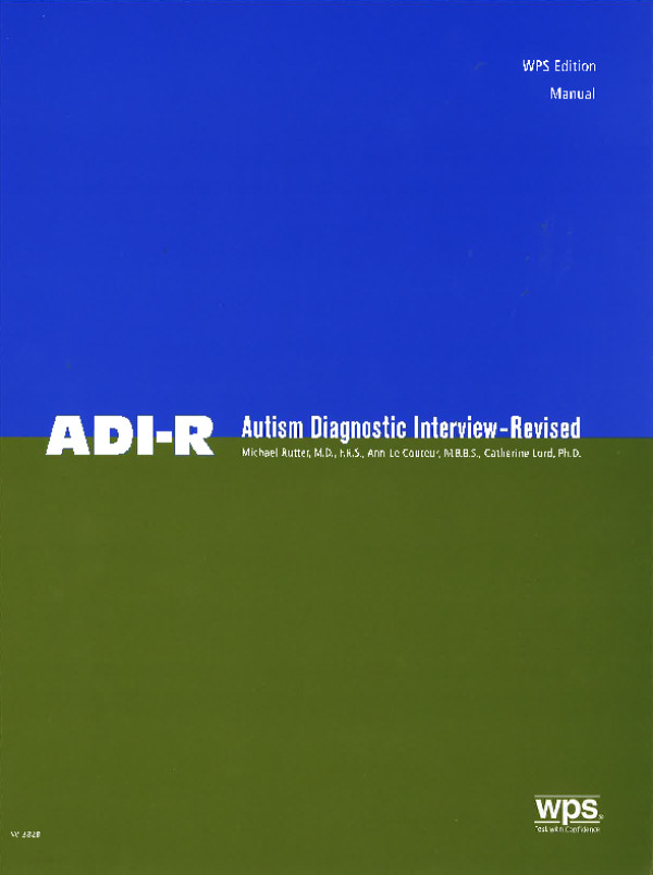 ADI-R - Autism Diagnostic Interview Revised (ADI-R) – Hogrefe - Online ...