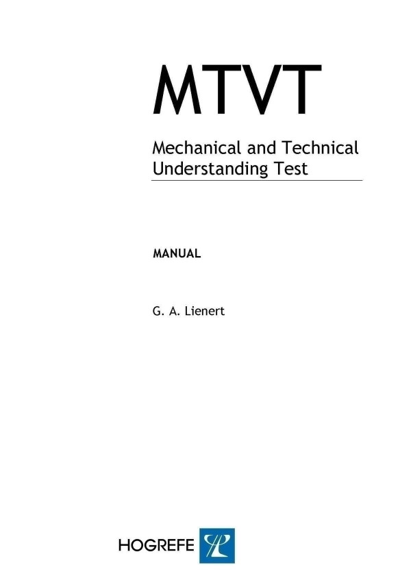 MTVT - Mechanical and Technical Understanding Test (MTVT) – Hogrefe ...